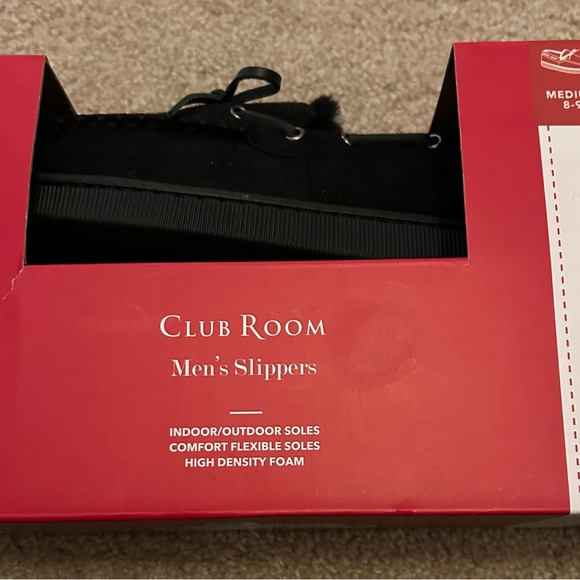 Club Room | Shoes | Club Room Black Mens Slippers Size Medium 89 | Poshmark